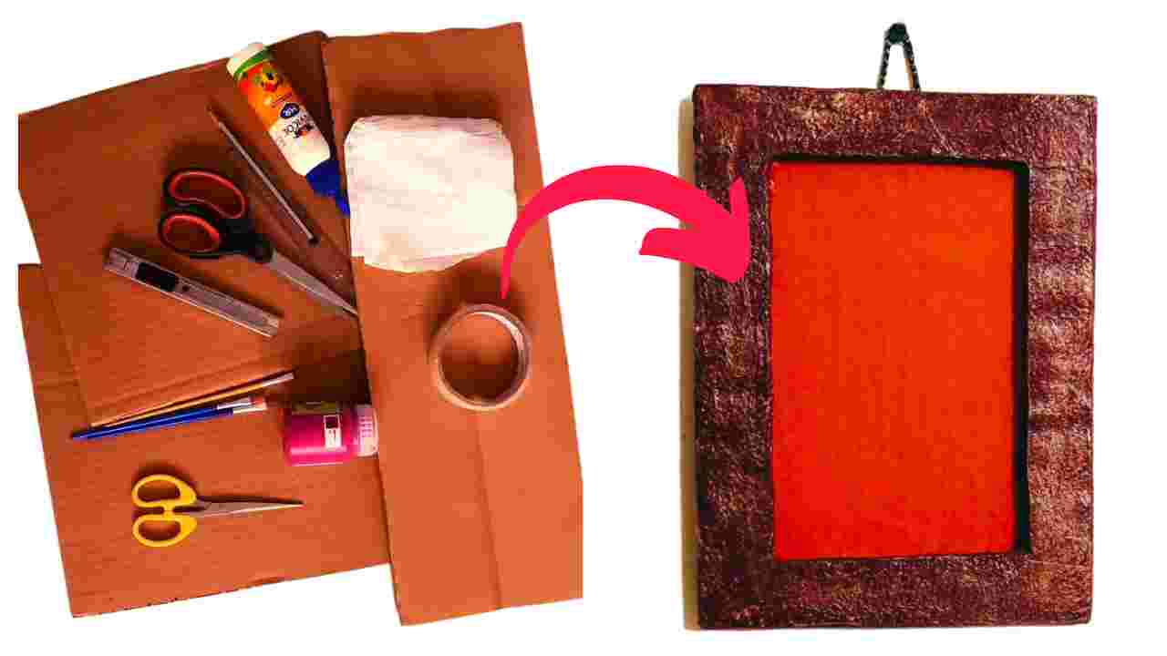 DIY Photo Frame Using Cardboard Waste (Gift Idea)