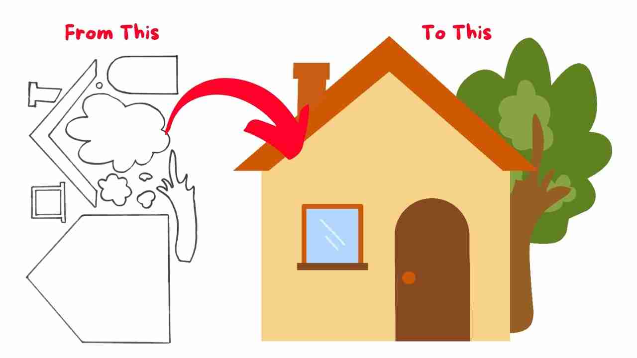 Paper House Craft for KIDS (Free Template Included)