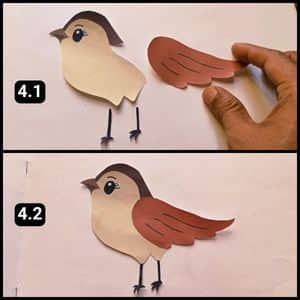 Adorable Paper Sparrow Craft for kids (With Template)