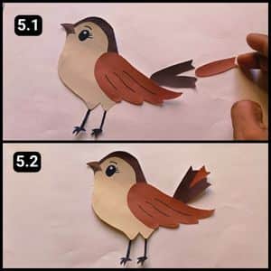 Adorable Paper Sparrow Craft for kids (With Template)