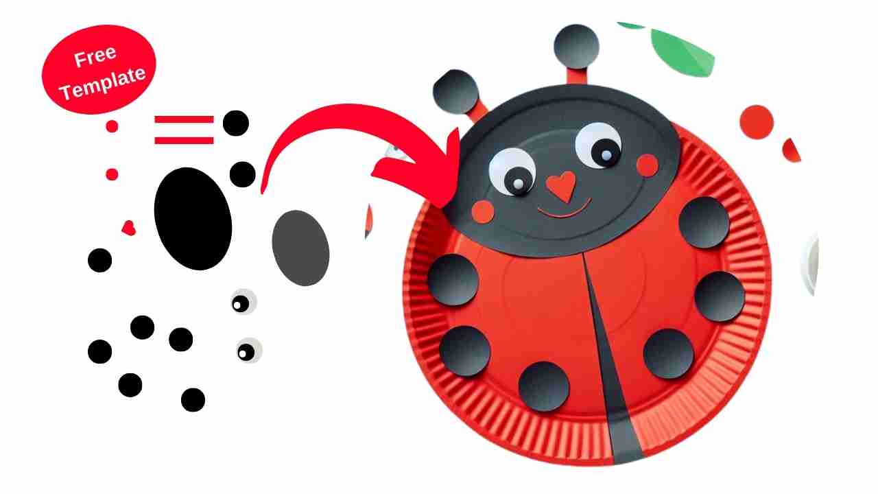 Cute Paper Plate Ladybug Craft for KIDS (Free template)