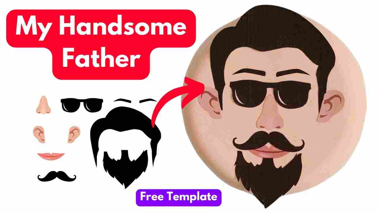 Paper Plate Fathers Day Craft (Handsome Father Face)