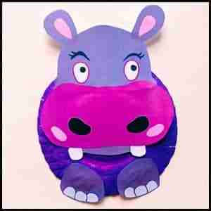 Paper Plate Hippopotamus Craft for Kids (Template Included)