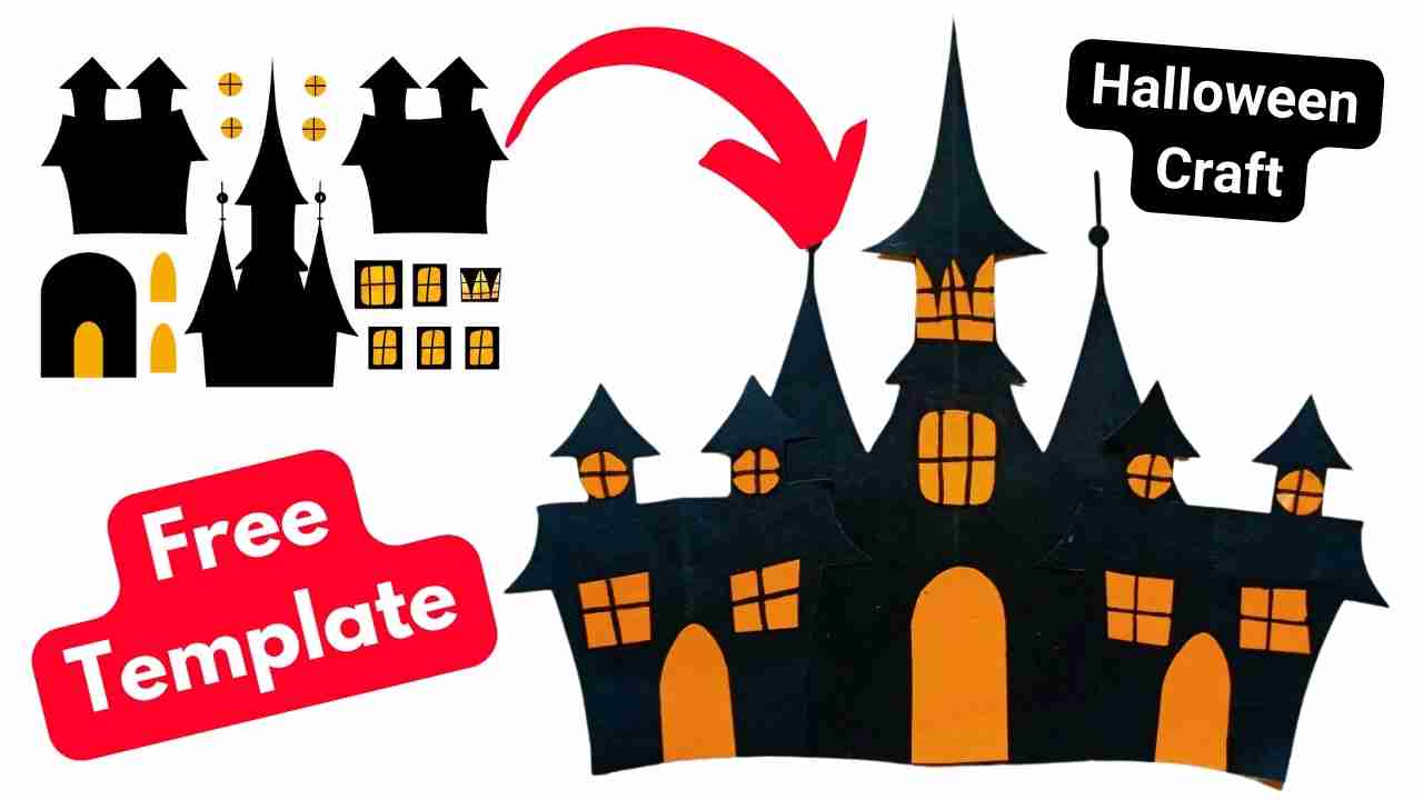 Halloween Castle Craft For KIDS (Includes Template)