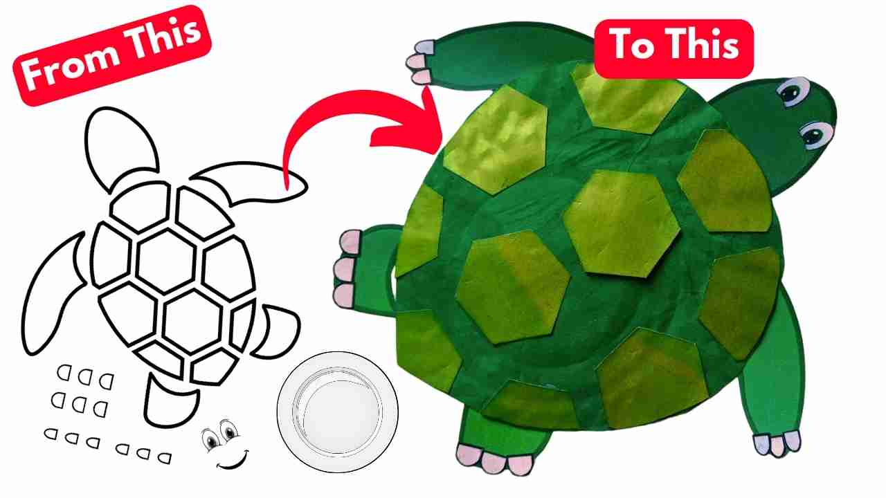 Paper Plate Turtle Craft for KIDS (Free Template Included)
