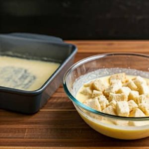 Caraway Seed Rye Bread Pudding with Raisin Sauce For Christmas