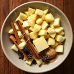 Warm Cinnamon Apple Kompot with Gingerbread Cookie Crumble