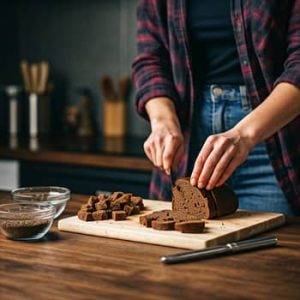 Caraway Seed Rye Bread Pudding with Raisin Sauce For Christmas