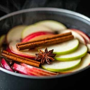 Warm Cinnamon Apple Kompot with Gingerbread Cookie Crumble