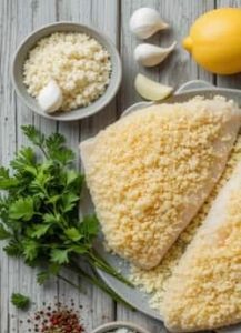 Baked Cod with Garlic Lemon Crust (Easy Dinner Idea)